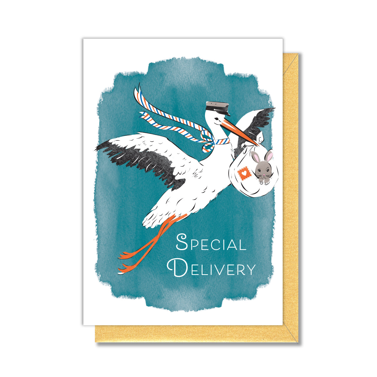 Stork with Baby Enclosure Card – Driscoll Design
